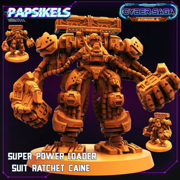 3D Printable SUPER POWER LOADER SUIT RATCHET CAINE by PAPSIKELS MINIATURES