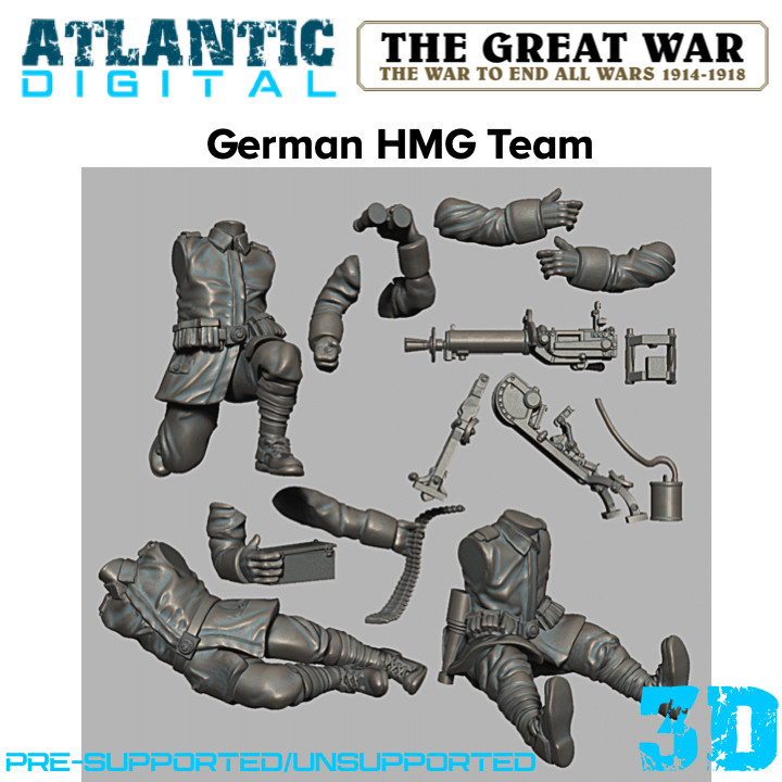 3D Printable German HMG Team by Wargames Atlantic