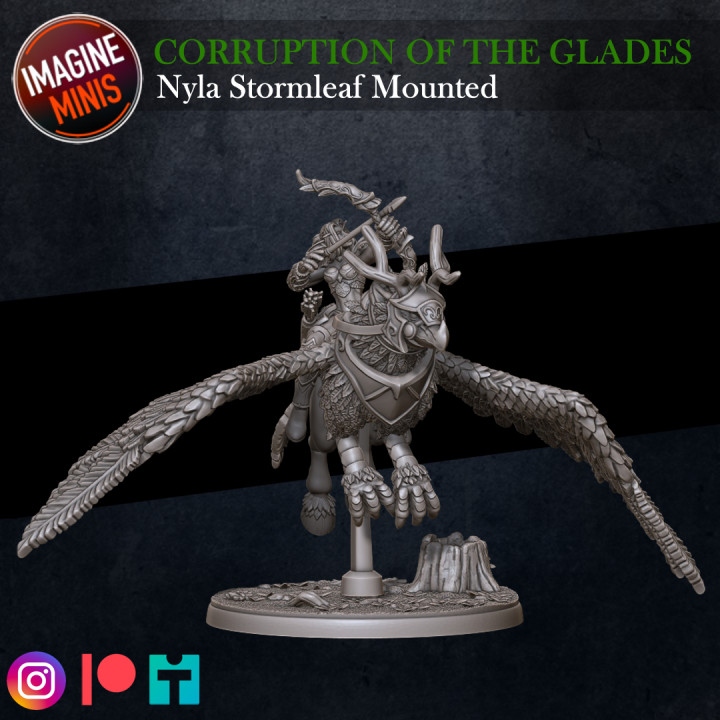 3D Printable Corruption Of The Glades 3 - Nyla Stormleaf Mounted by Imagine Minis