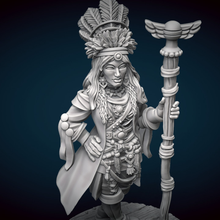 3D Printable Female Native American Nations Cleric or Shaman Miniature ...