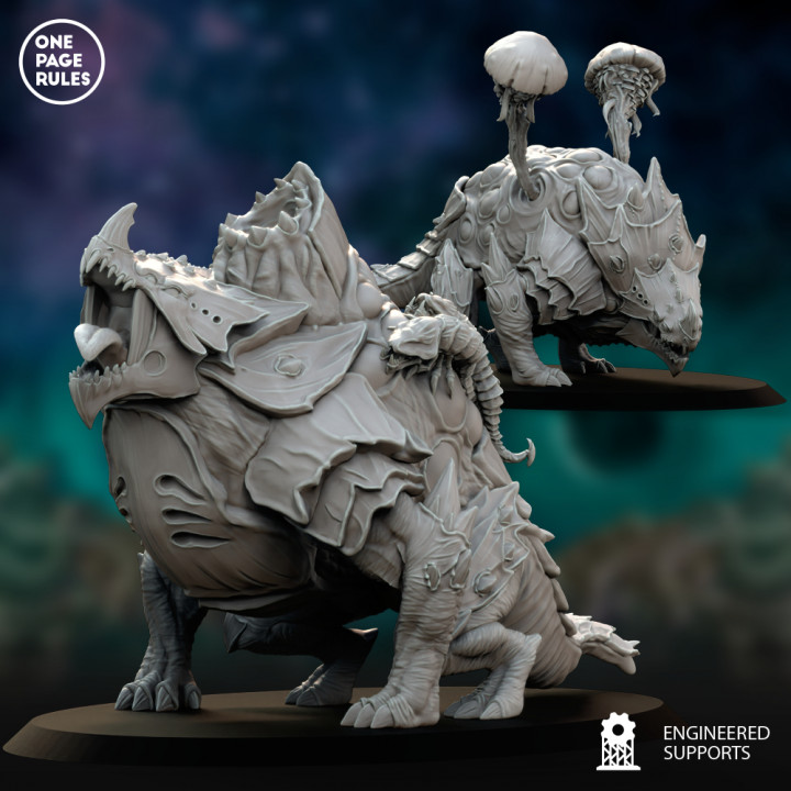 3D Printable Mortar Beast - Alien Hives by One Page Rules