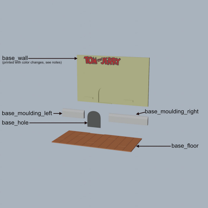3D Printable Base for Tom and Jerry by Steve Solomon