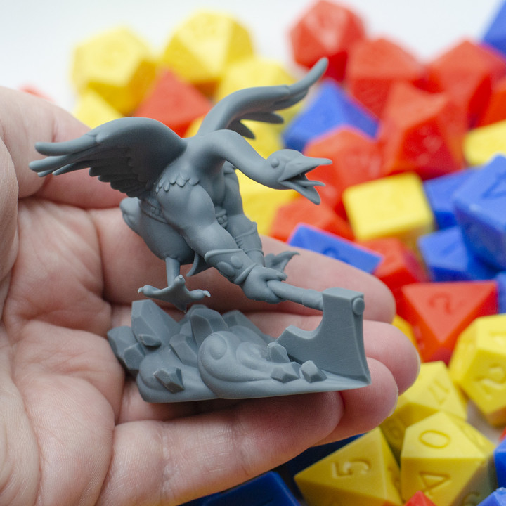 3D Printable Birdfolk - Goose Barbarian by Found Family Adventurecrafts