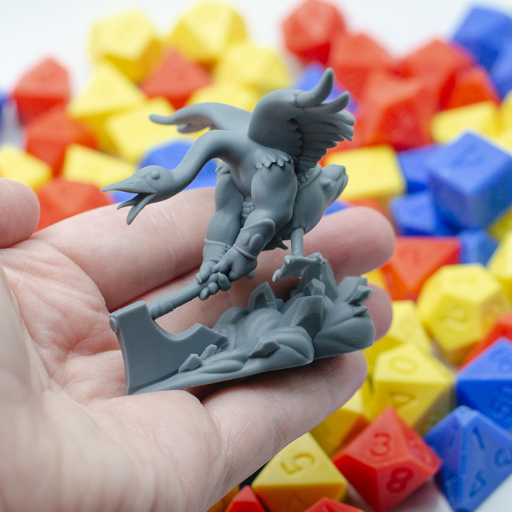 3D Printable Birdfolk - Goose Barbarian by Found Family Adventurecrafts