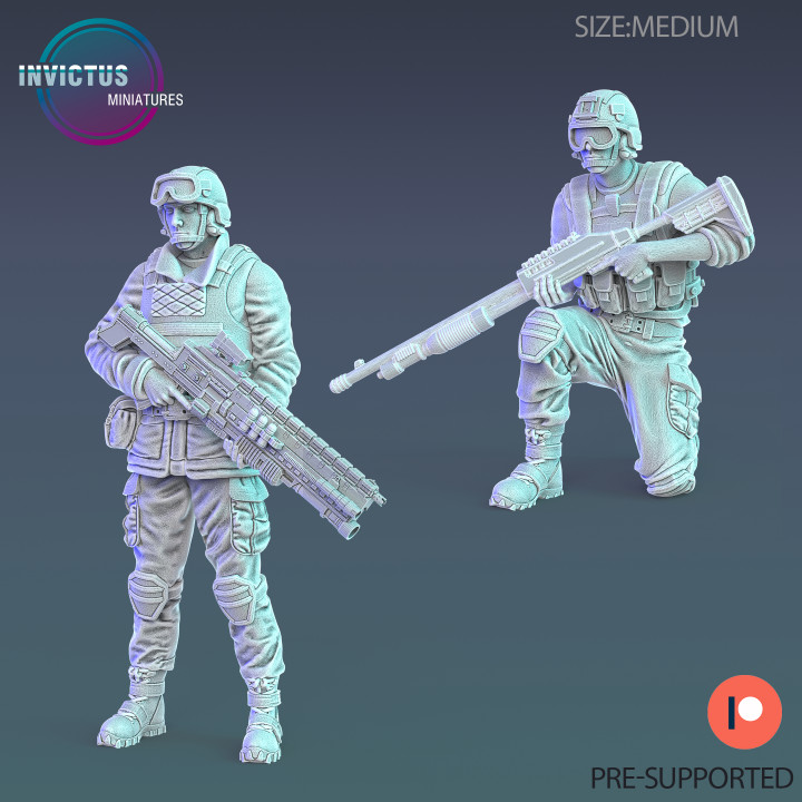 3D Printable Army Soldier Set / Space Officer / Cyberpunk Warrior ...