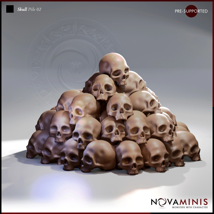 3D Printable Skull Pile 02 by NovaMinis
