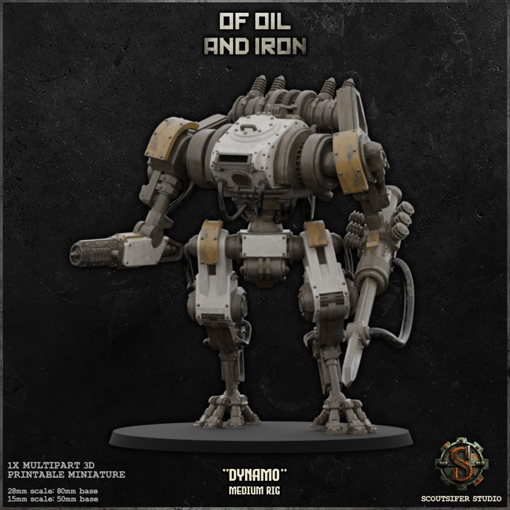 3D Printable "Dynamo" Medium Rig | Dieselpunk Mech by Scoutsifer Studio