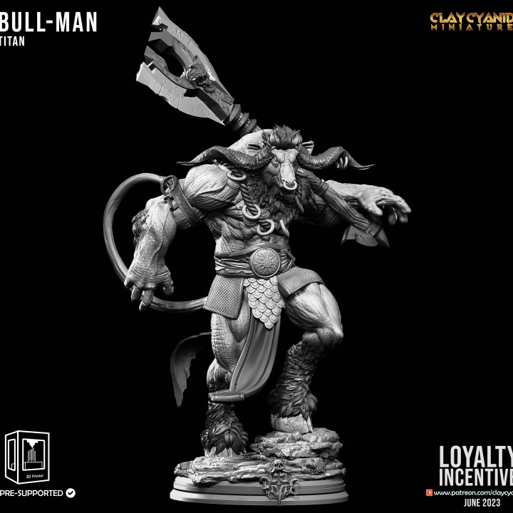 3D Printable Bull-man Titan by Clay Cyanide Miniatures