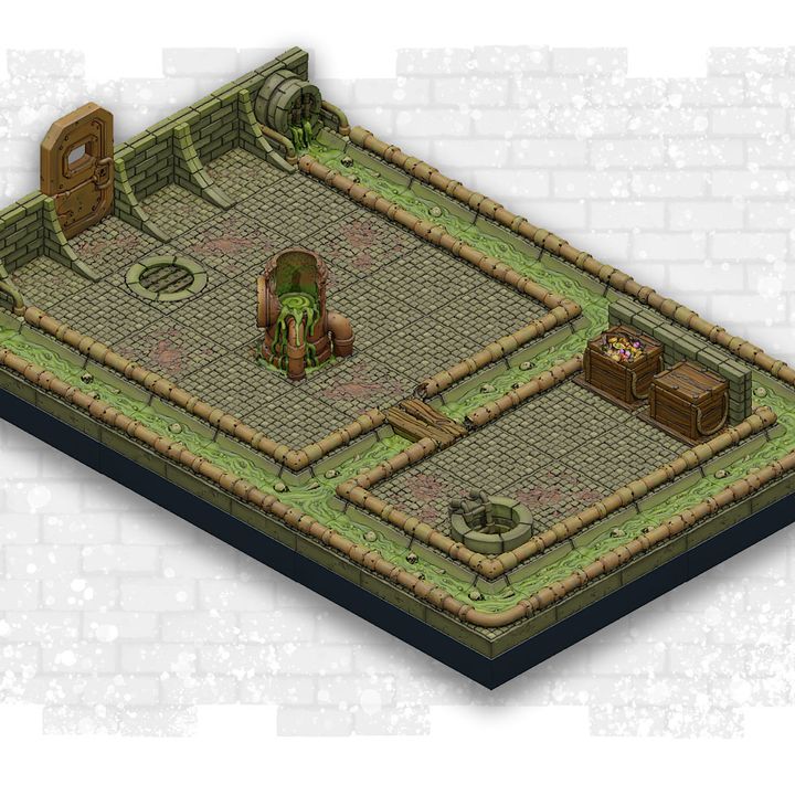 3D Printable THE TOXIC SEWER (Dungeon Blocks) by Dungeon Blocks