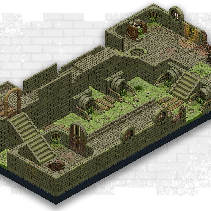 3D Printable THE TOXIC SEWER (Dungeon Blocks) by Dungeon Blocks