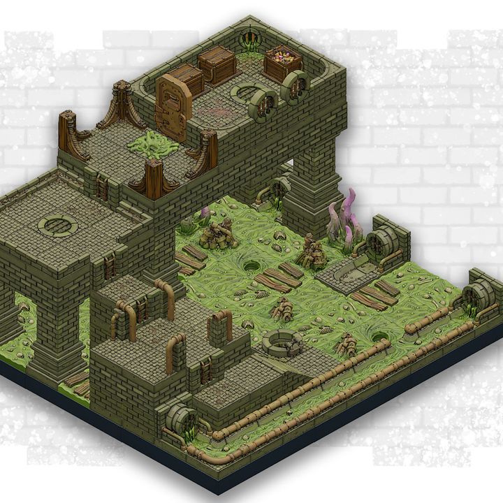 3D Printable THE TOXIC SEWER (Dungeon Blocks) by Dungeon Blocks