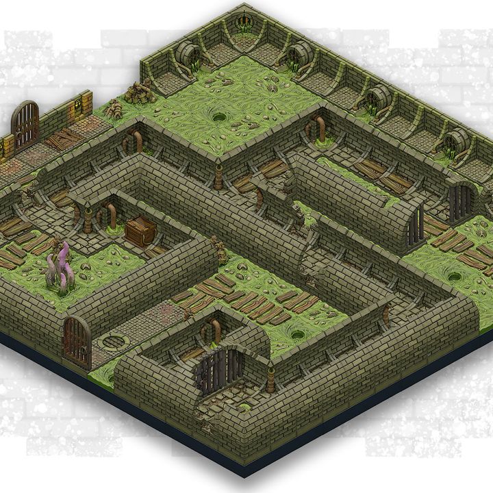 3D Printable THE TOXIC SEWER (Dungeon Blocks) by Dungeon Blocks