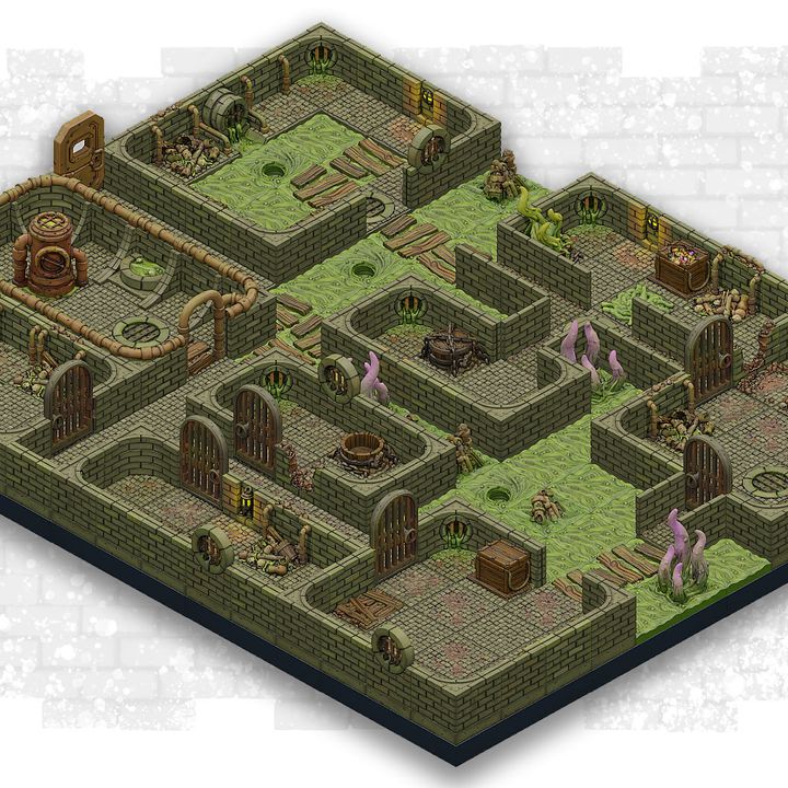 3D Printable THE TOXIC SEWER (Dungeon Blocks) by Dungeon Blocks