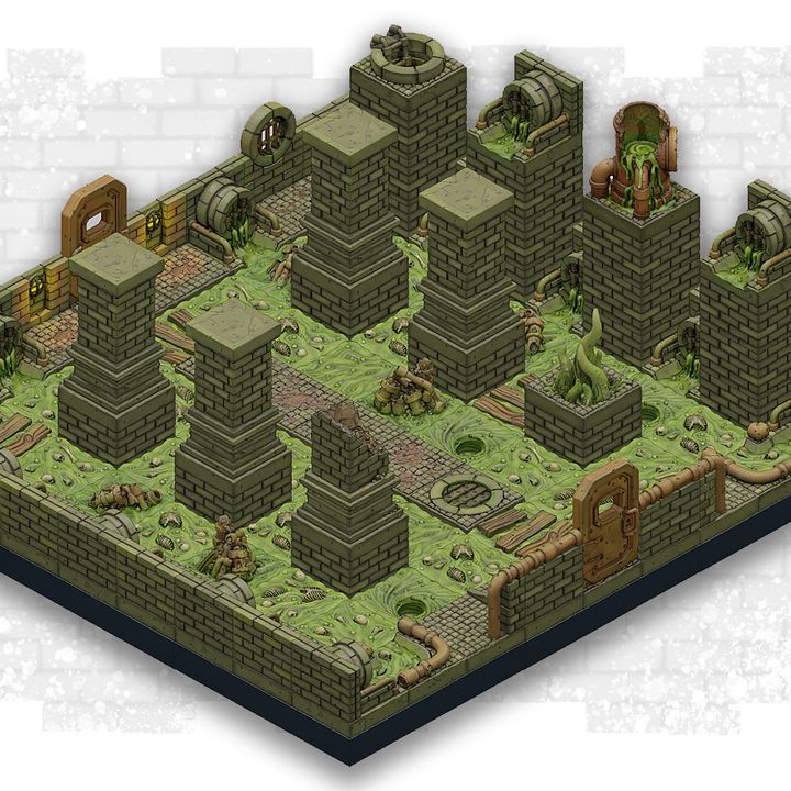 3D Printable THE TOXIC SEWER (Dungeon Blocks) by Dungeon Blocks