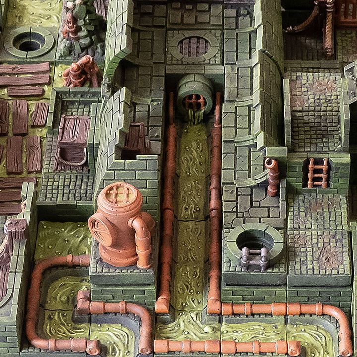 3D Printable THE TOXIC SEWER (Dungeon Blocks) by Dungeon Blocks