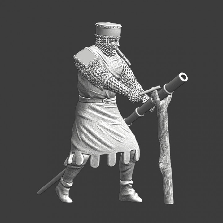 3D Printable Medieval handgunner with large gun by Northern Crusades ...