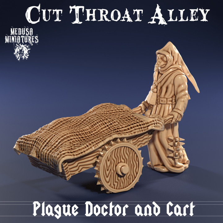 3D Printable Plague Doctor and Cart | Grim Medieval Medic Miniature STL ...