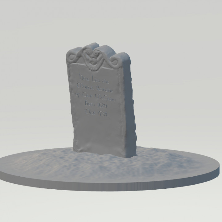 3D Printable Gravestone 4 - Tarbolton Churchyard by F Liam Mckinstry
