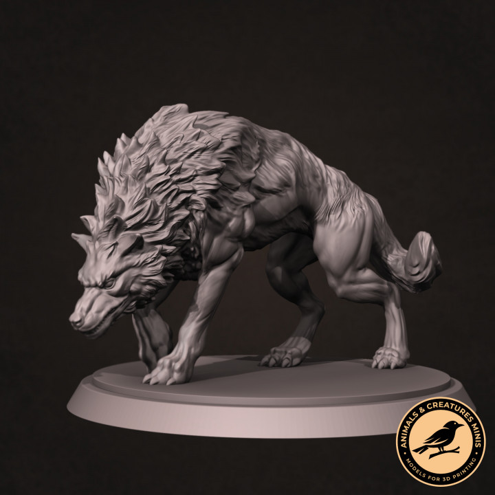 3D Printable Dire Wolf by Animals & Creatures Minis