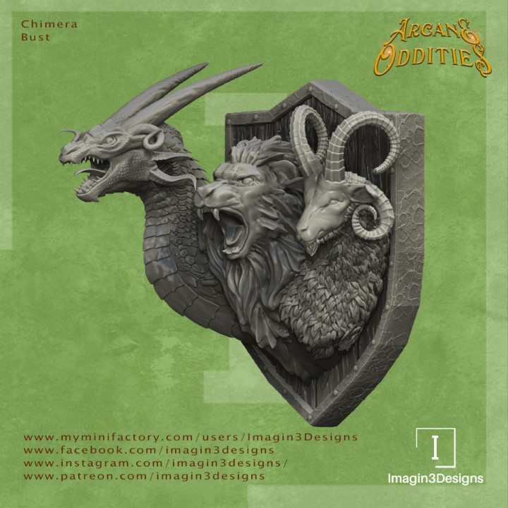 3D Printable Chimera Bust by Imagin3Designs