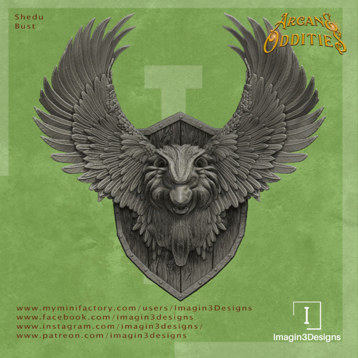 3D Printable Shedu Bust by Imagin3Designs