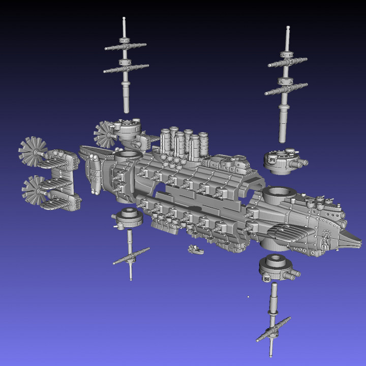 3D Printable MAGNIFICENT class 1st Rate Ship-of-the-Wall for Skyships ...