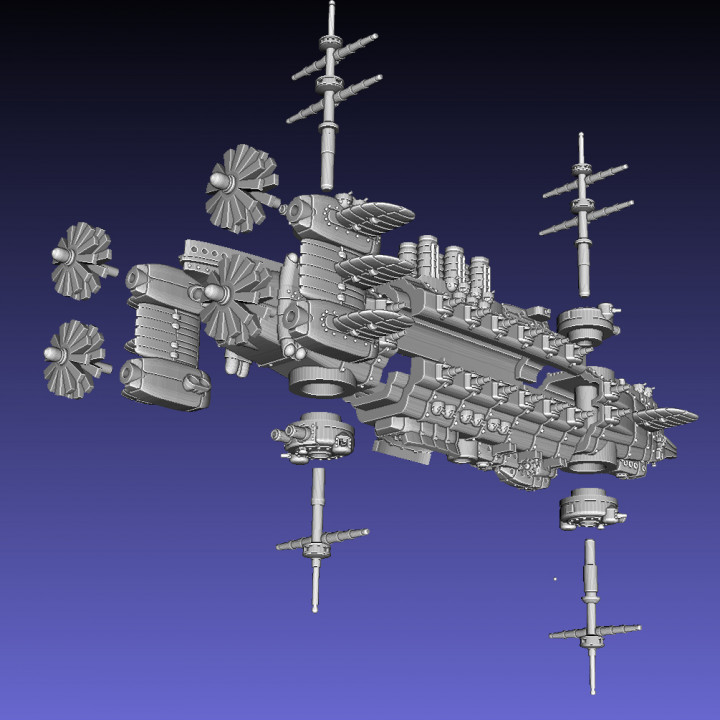 3D Printable MAGNIFICENT class 1st Rate Ship-of-the-Wall for Skyships ...