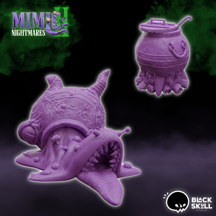 3D Printable Mimic Cauldron by Black Skull Studio