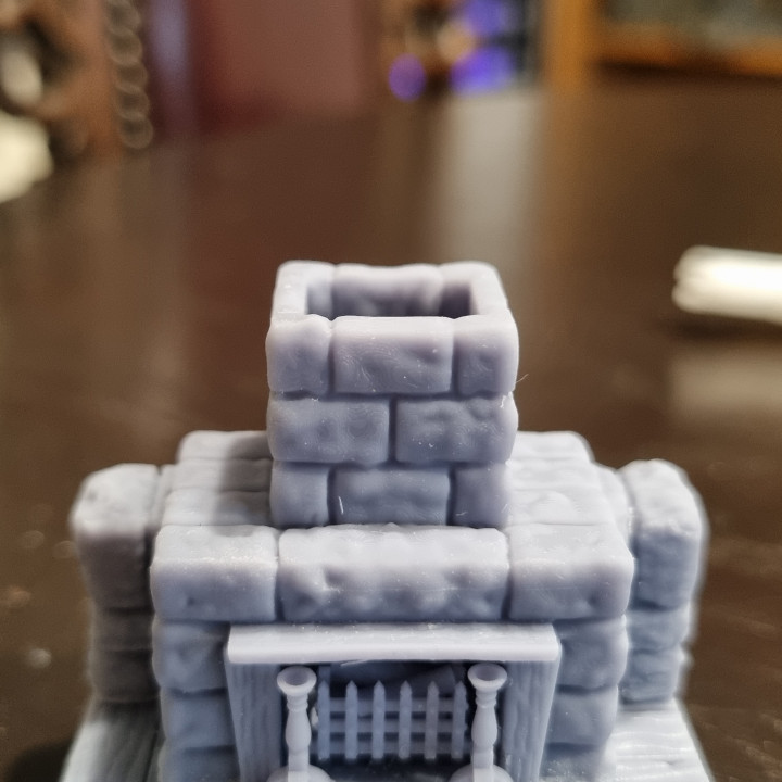 3D Printable fireplace for openforge low stone walls. by Bob testing