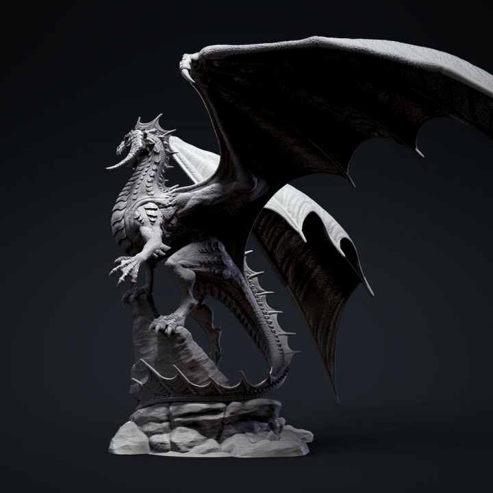 3D Printable Adult black dragon by clynche art