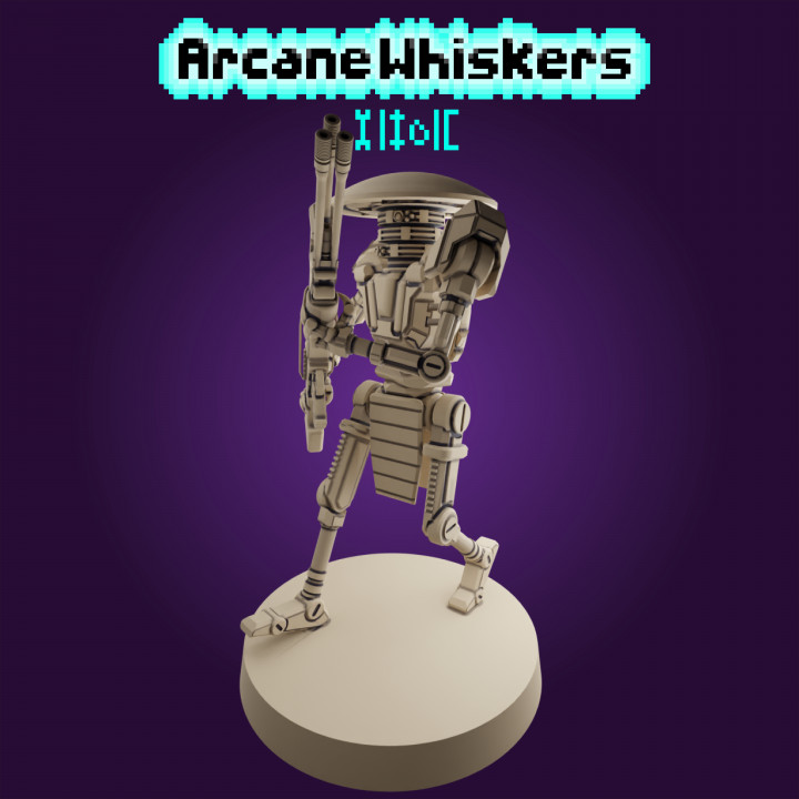 3D Printable Nemesis combat android with Ares repeater rifle by Arcane ...