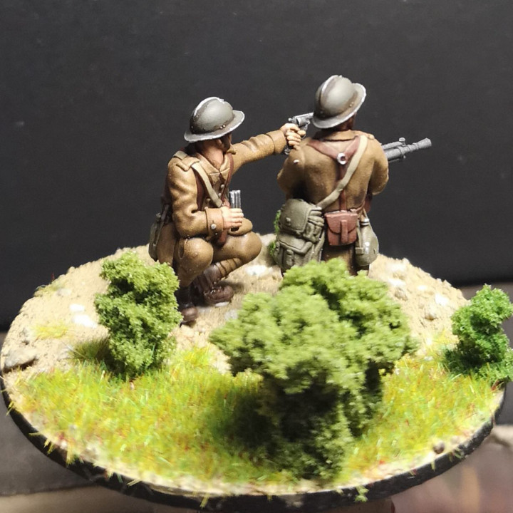 3D Printable WW2 28mm french LMG team 3 by Colonel Muller
