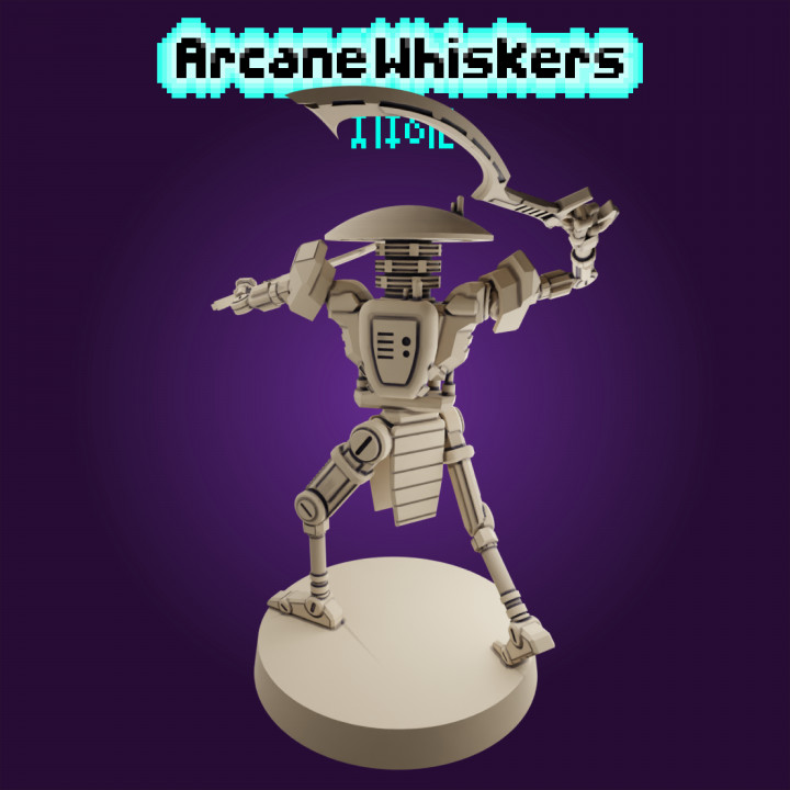 3D Printable Nemesis combat android with Sandstorm khopesh by Arcane ...