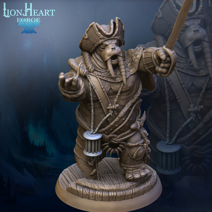 3D Printable Walrus (Pirate) by Lion Heart Forge