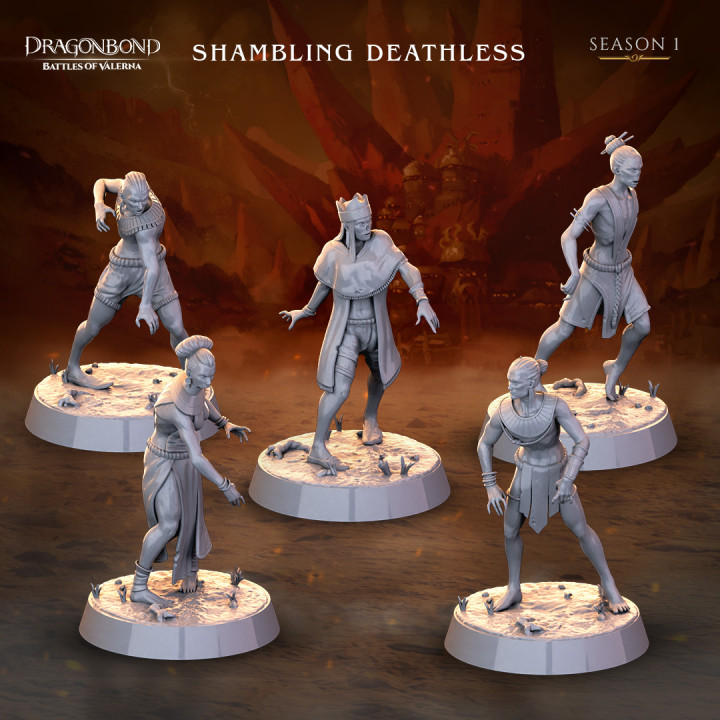 3D Printable Dragonbond Battles of Valerna: Shambling Deathless by Draco Studios