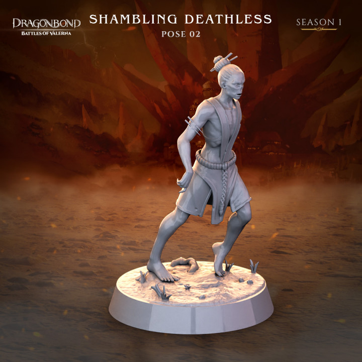 3D Printable Dragonbond Battles of Valerna: Shambling Deathless by Draco Studios