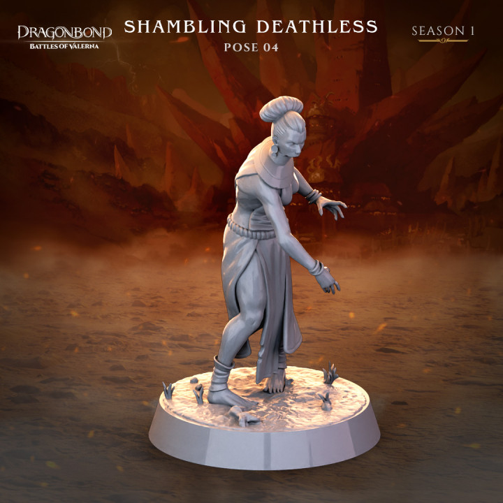 3D Printable Dragonbond Battles of Valerna: Shambling Deathless by Draco Studios
