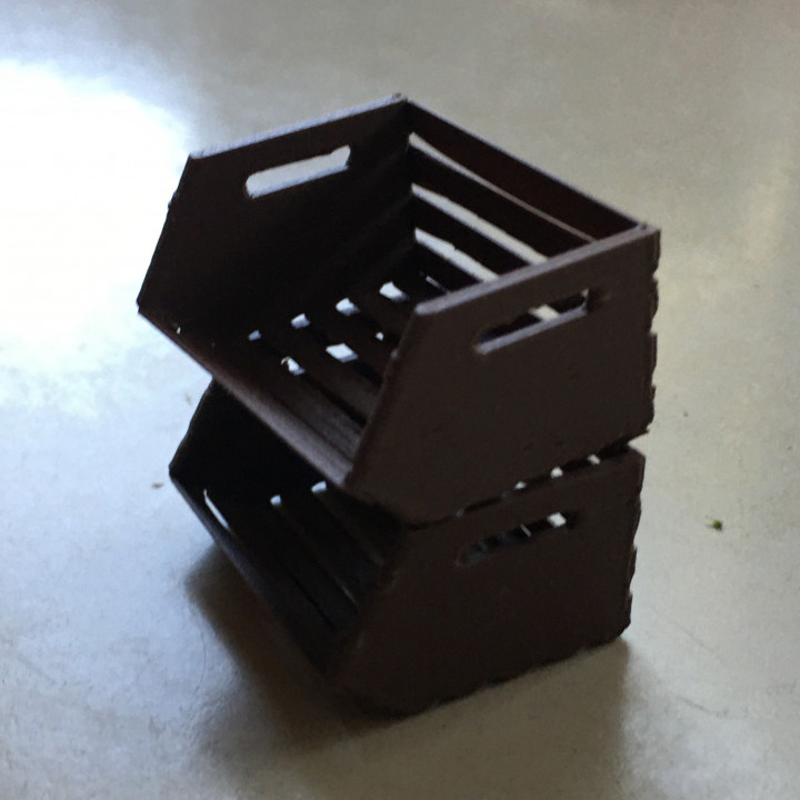 3D Printable Mini Stacking Crate by Brian Grossmiller