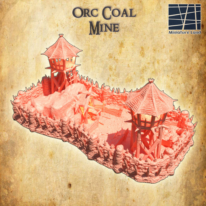 3D Printable Orc Coal Mine - Tabletop Terrain - 28 MM by MiniatureLand