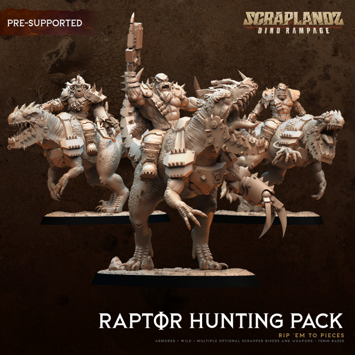 3D Printable Raptor Riders - Dark Gods Scraplandz by Dark Gods