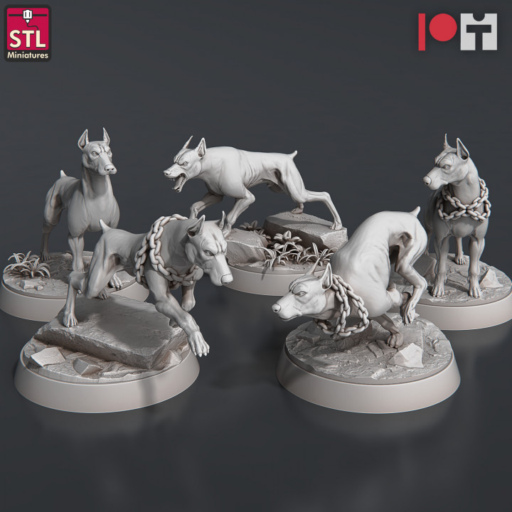 3D Printable Wild Dogs Set by STL Miniatures