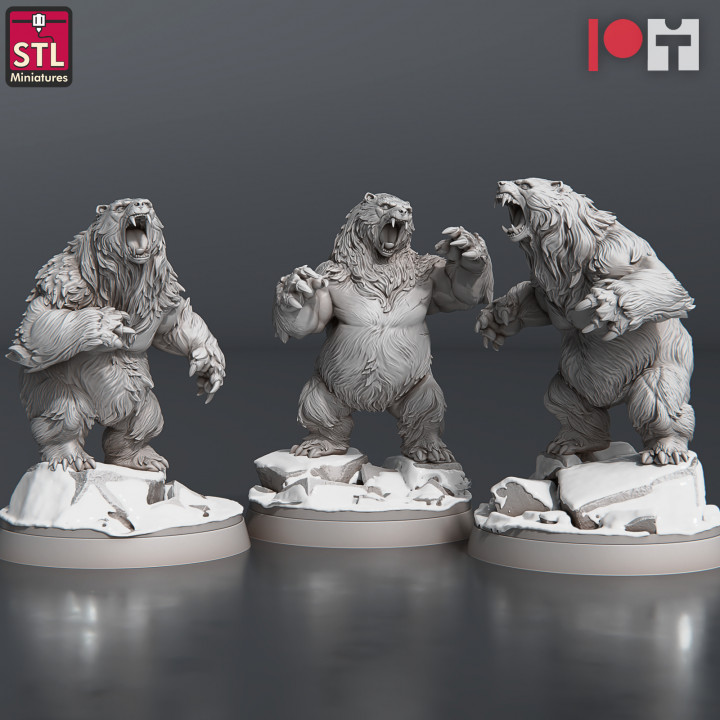 3D Printable Bears Set by STL Miniatures