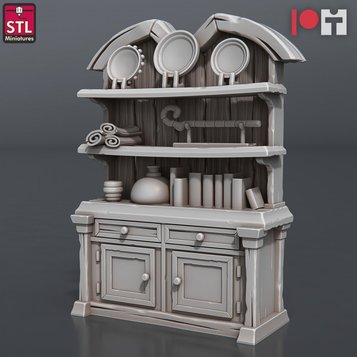3D Printable Antique Shop Set by STL Miniatures
