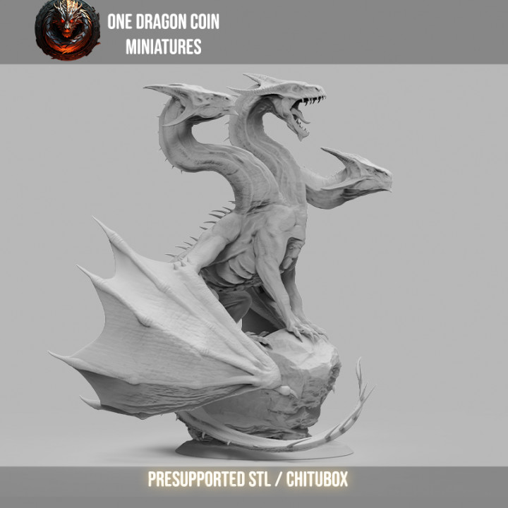 3D Printable Threexia, the Matriarch Hydra Dragon by One Dragon Coin ...