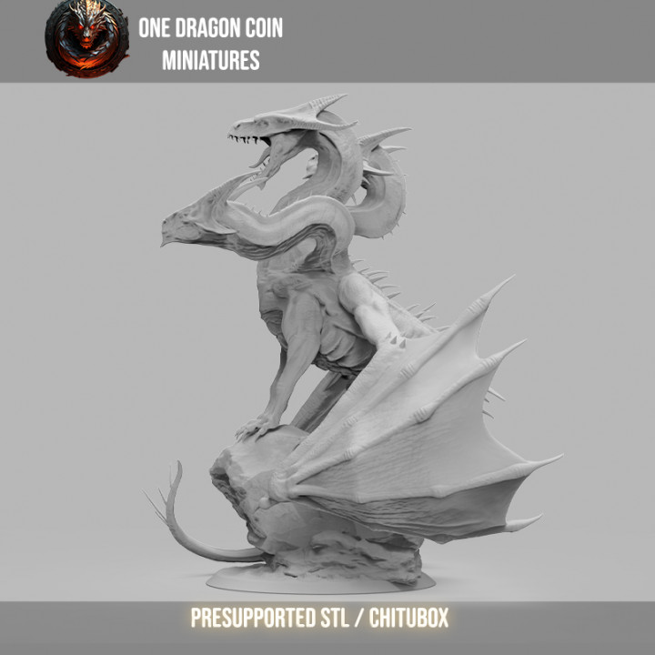 3D Printable Threexia, the Matriarch Hydra Dragon by One Dragon Coin ...