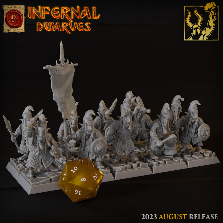3D Printable Titan Forge Miniatures - 2023 - August - Infernal Dwarves ...