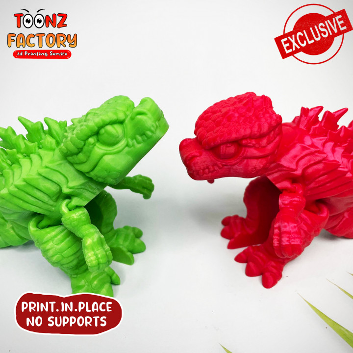 3D Printable March 2023 Exclusive Flexi Godzilla by Toonz Factory