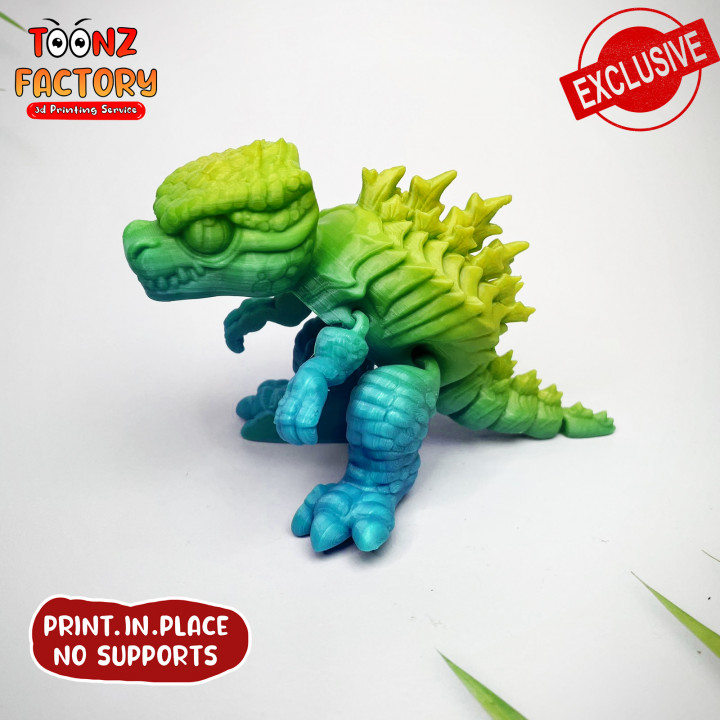3D Printable March 2023 Exclusive Flexi Godzilla by Toonz Factory