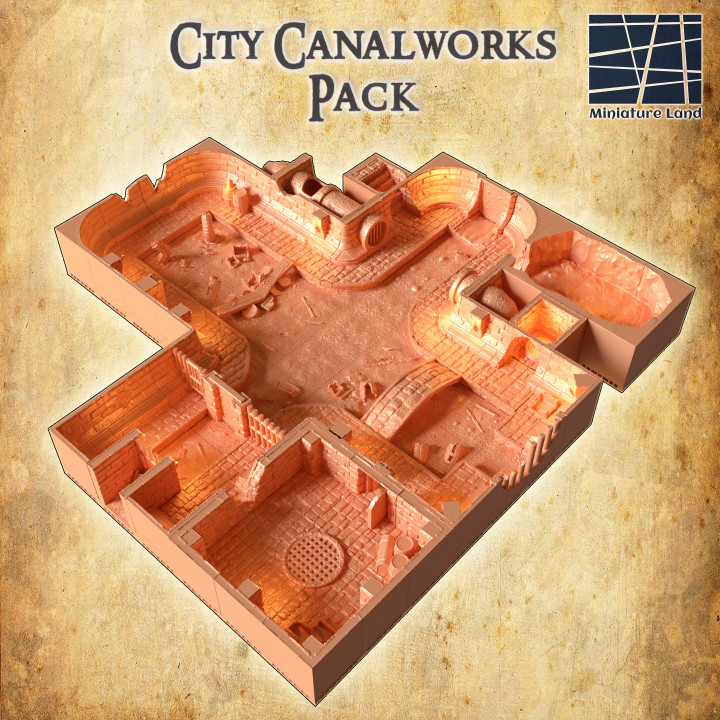 3D Printable City CanalWorks Pack - Tabletop Terrain - 28 MM by ...