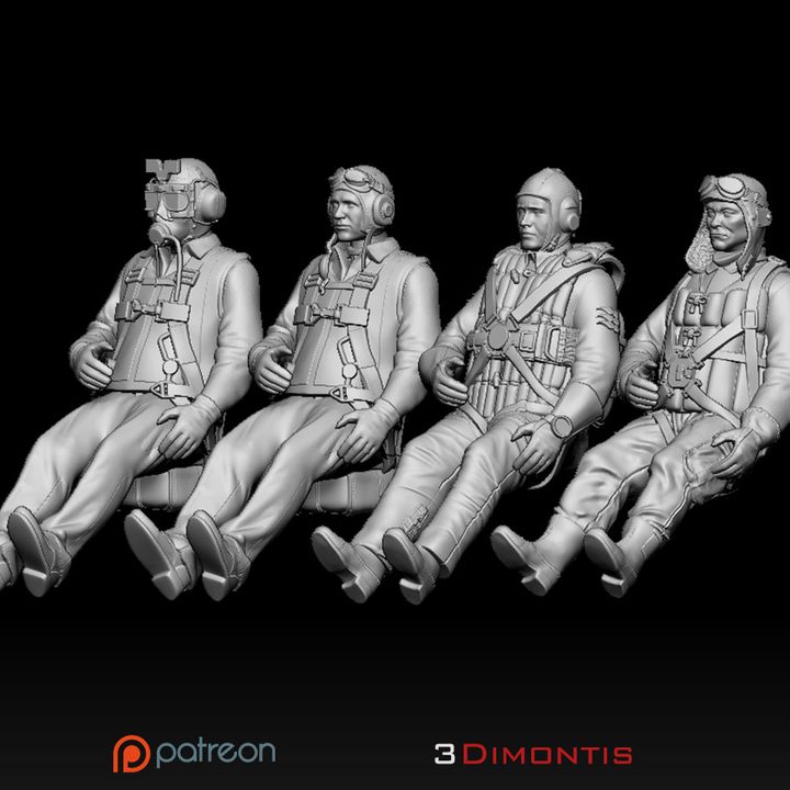 3D Printable pilots ww2 by Dmitry Tishchenkov